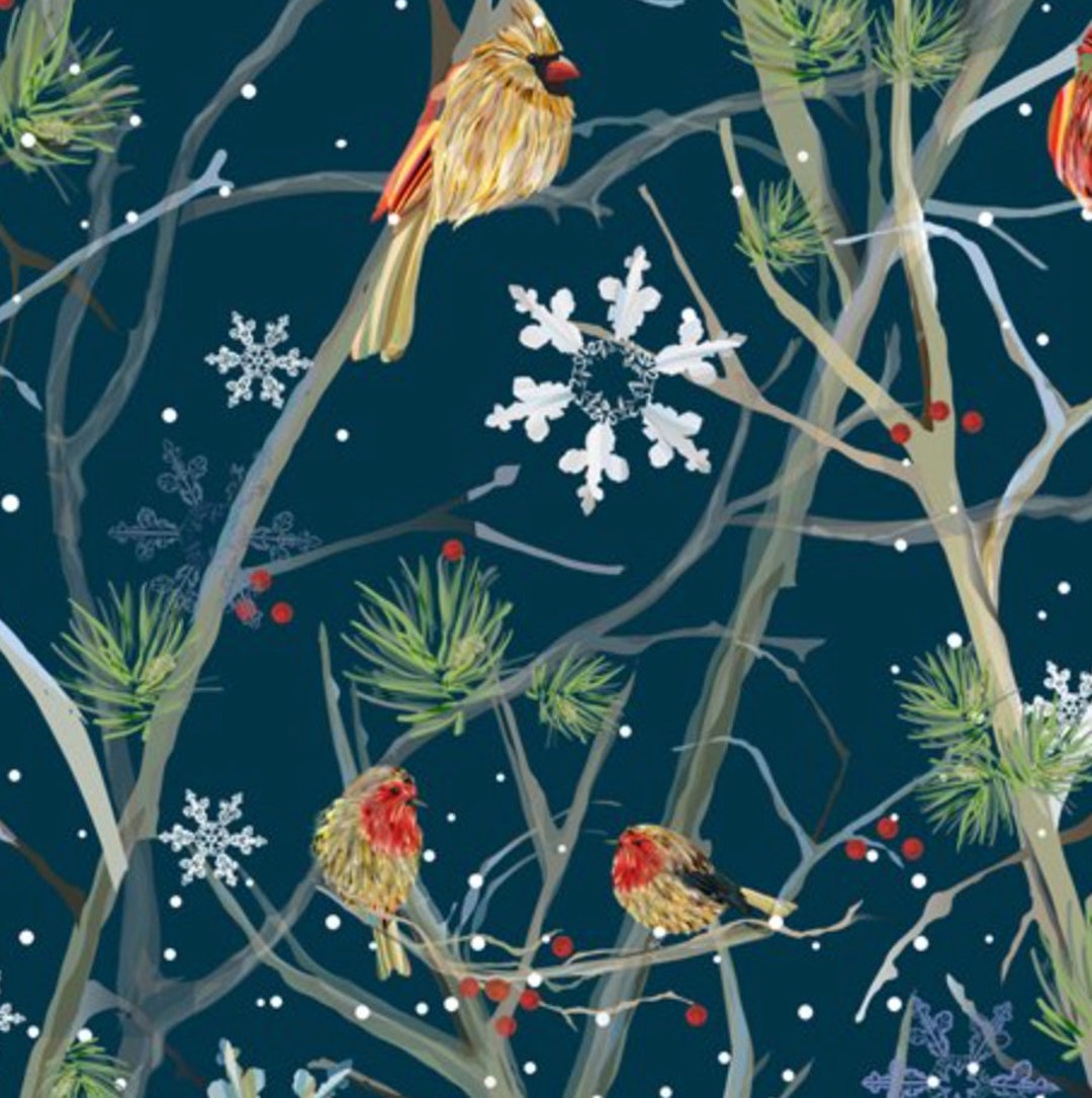 QT Fabrics First Frost Birds by Turnowsky Fabric 100% Cotton - Etsy UK