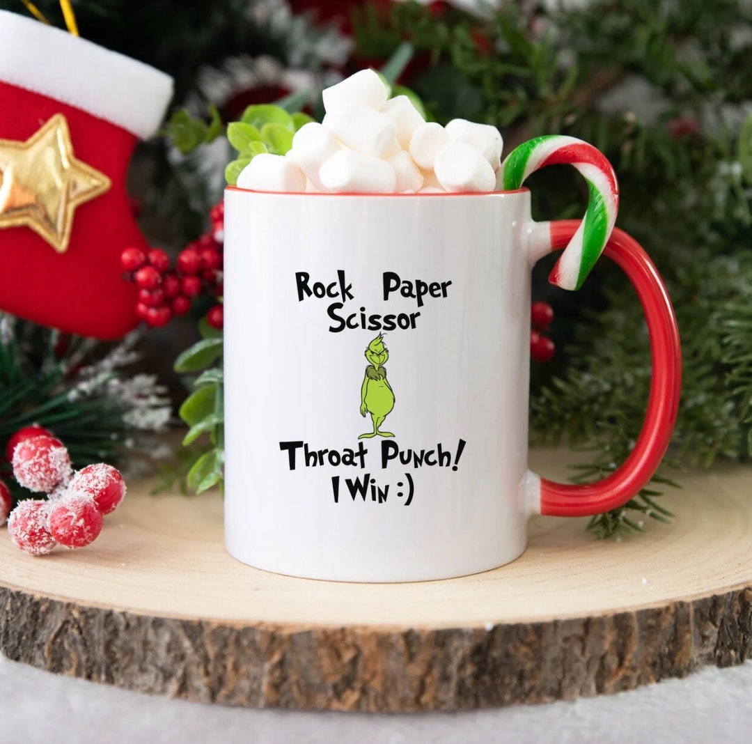 Rock Paper Scissors Grinch Christmas 11oz Accent Coffee Muggrinch ...