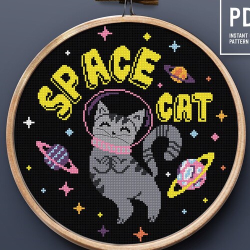 Cat Cross Stitch Pattern PDF Instant Download Black Cat - Etsy