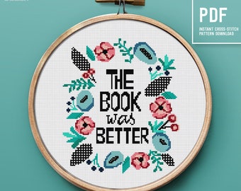 Stack of Books 'the Book Was Better' Cross Stitch Pattern - Etsy