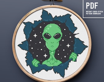 Alien Cross Stitch - Etsy