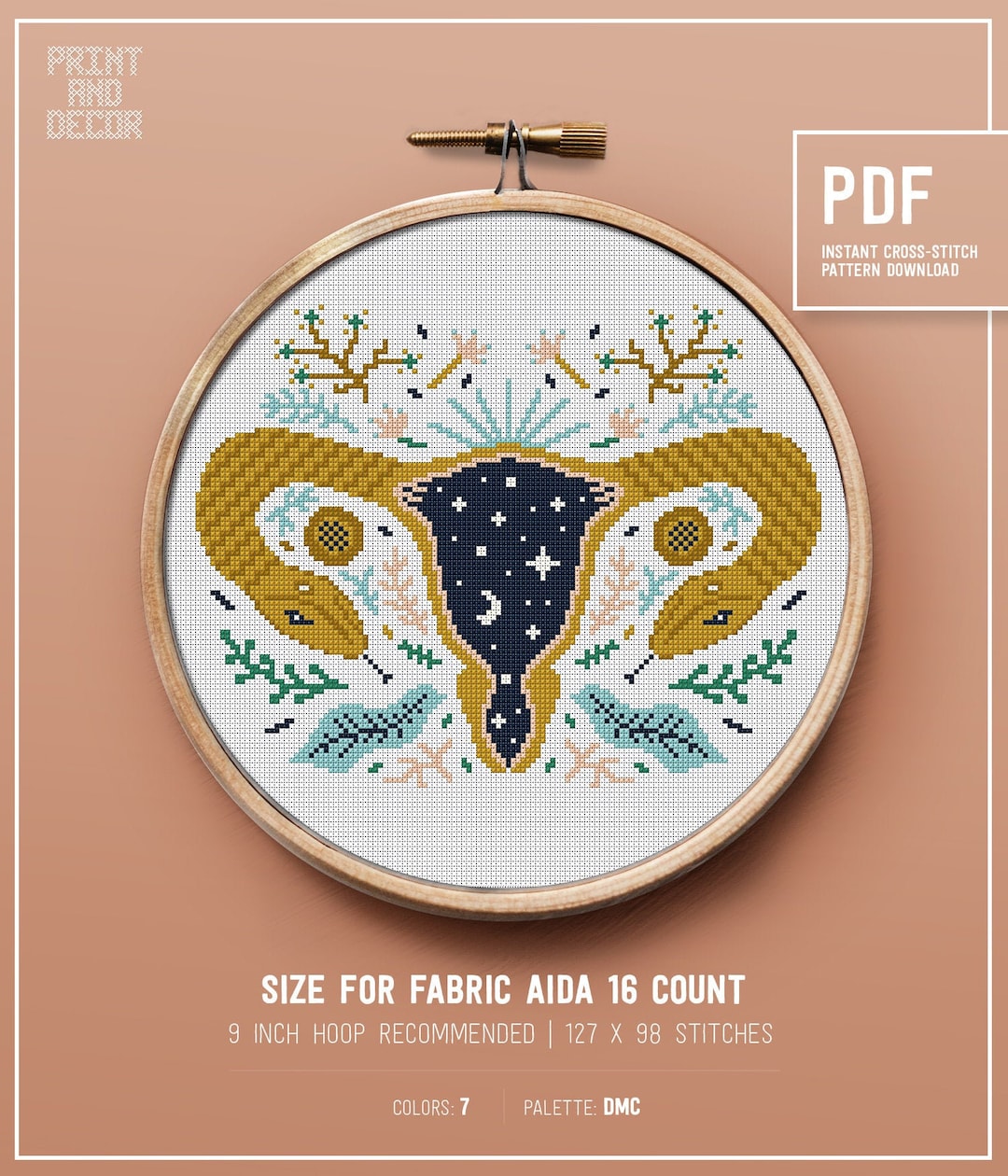 Ovary Cross Stitch Pattern, Girl Power, Feminist Embroidery Pattern ...