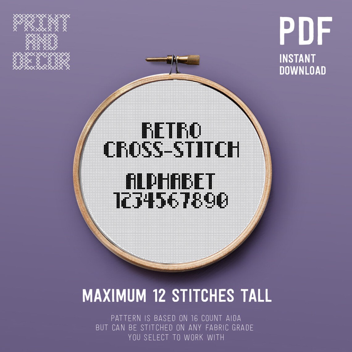 Alphabet Cross Stitch Counted cross stitch fonts pattern | Etsy