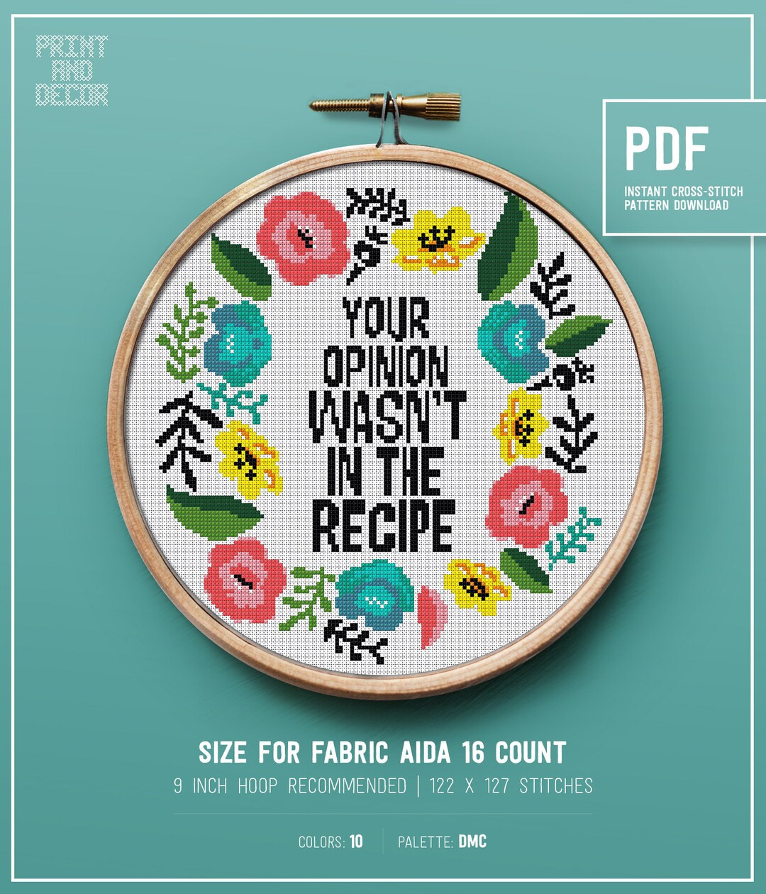 Sassy Cross Stitch Pattern, Funny and Snarky Counted Cross Stitch ...