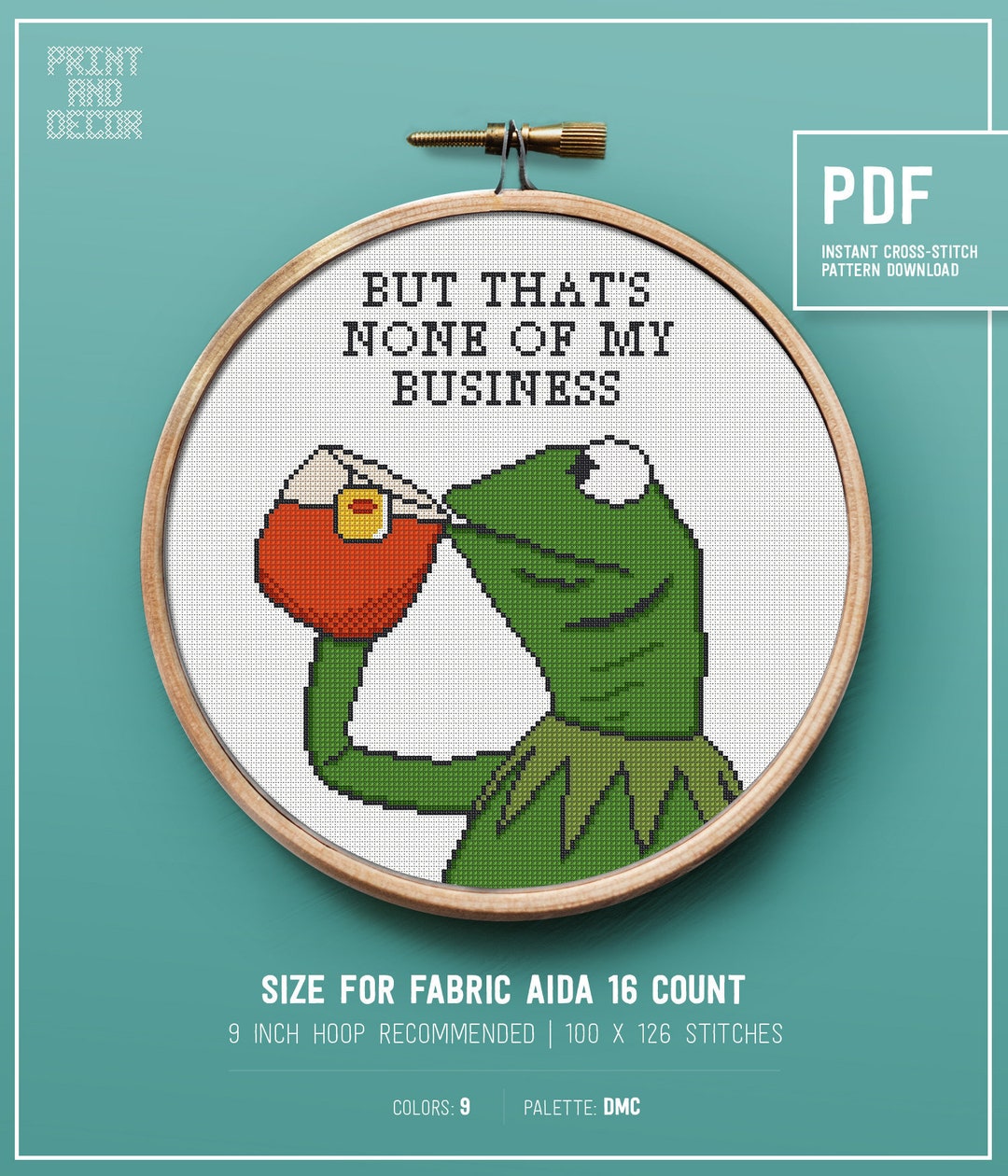 Funny Meme Cross Stitch Pattern, but That's None of My Business, Quote ...