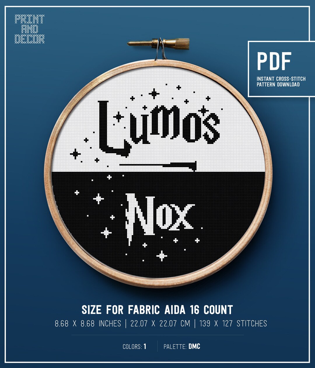 Magic Spell Cross Stitch, Wizard Theme Embroidery Pattern, Instant ...