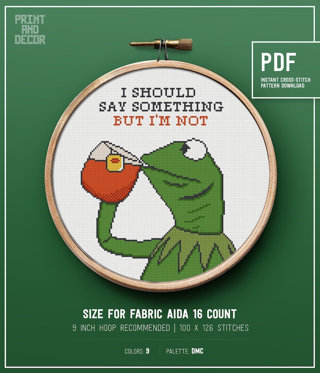 Meme Cross Stitch Pattern, Funny Quote Counted Cross Stitch Design ...