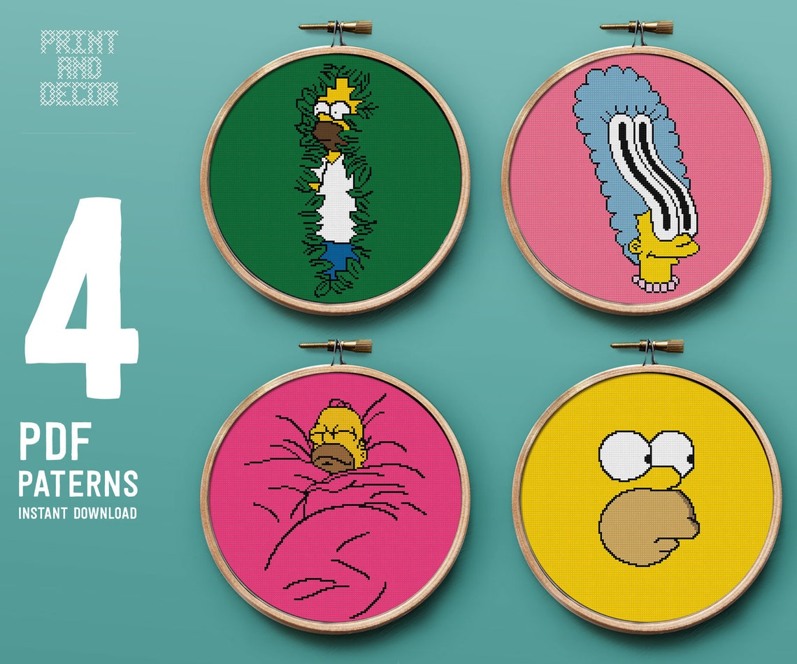 Funny Cartoon Cross Stitch Pattern, EASY Counted Cross Stitch Design ...