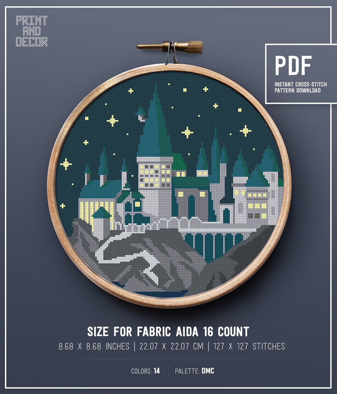 Magic Cross Stitch Pattern Magical and Wizard Theme Starry - Etsy