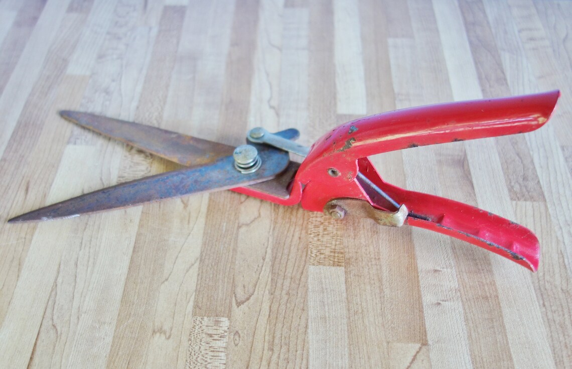 Vintage Red Pruning Shears - Etsy