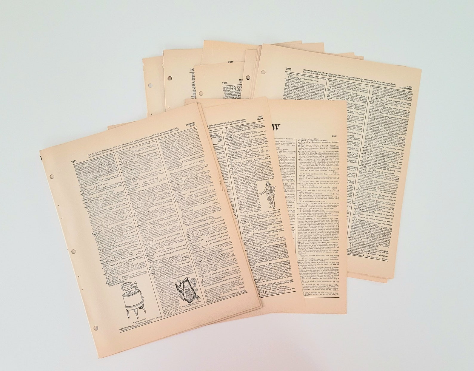 16 Dictionary Pages - Vintage Double-sided Papers - Etsy