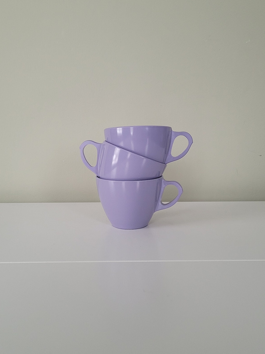 1960s Set of 3 Lavender Melamine Mugs - Royalon Inc Melmac Cups Purple ...