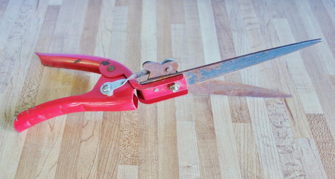 Vintage Red Pruning Shears - Etsy