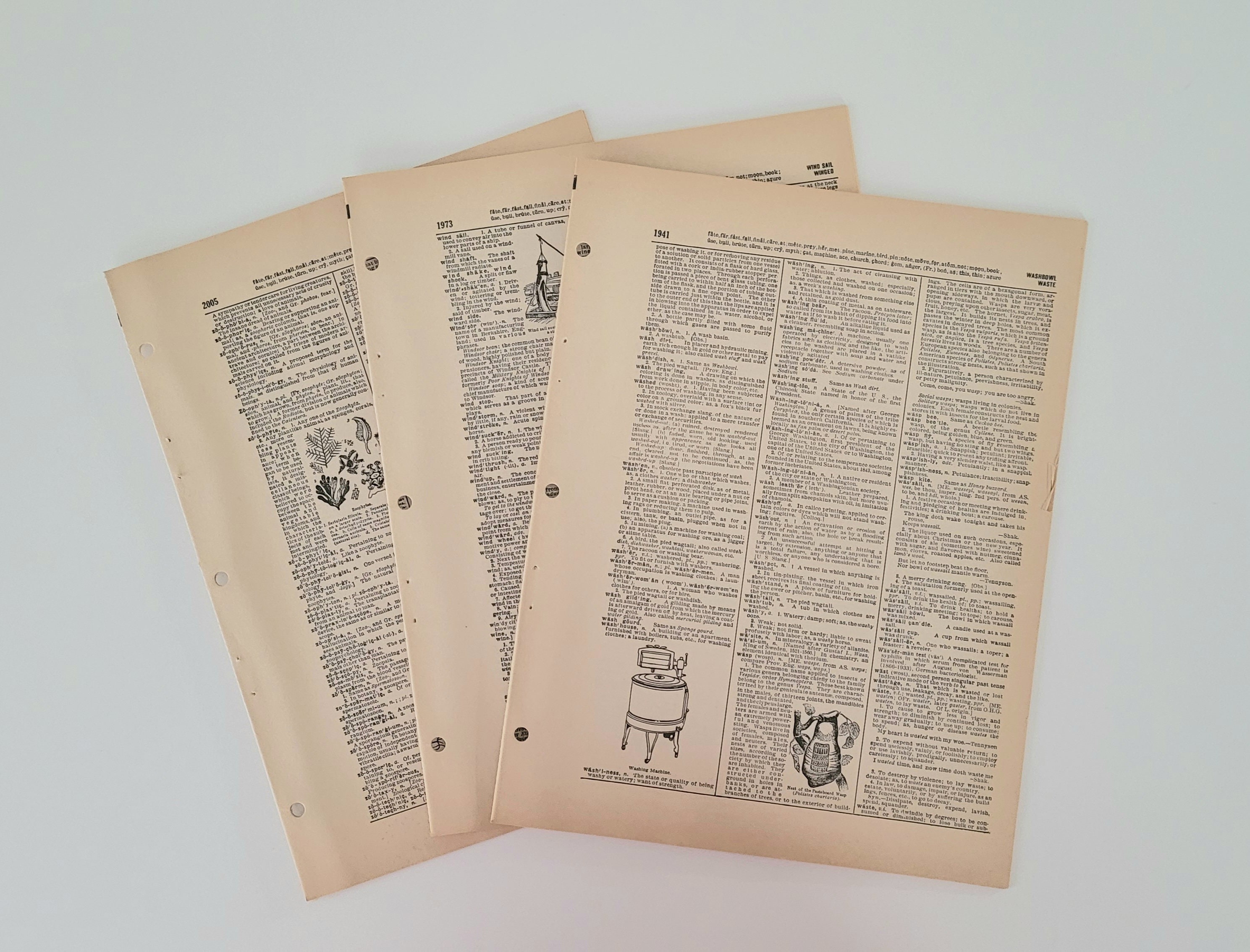 16 Dictionary Pages - Vintage Double-sided Papers - Etsy