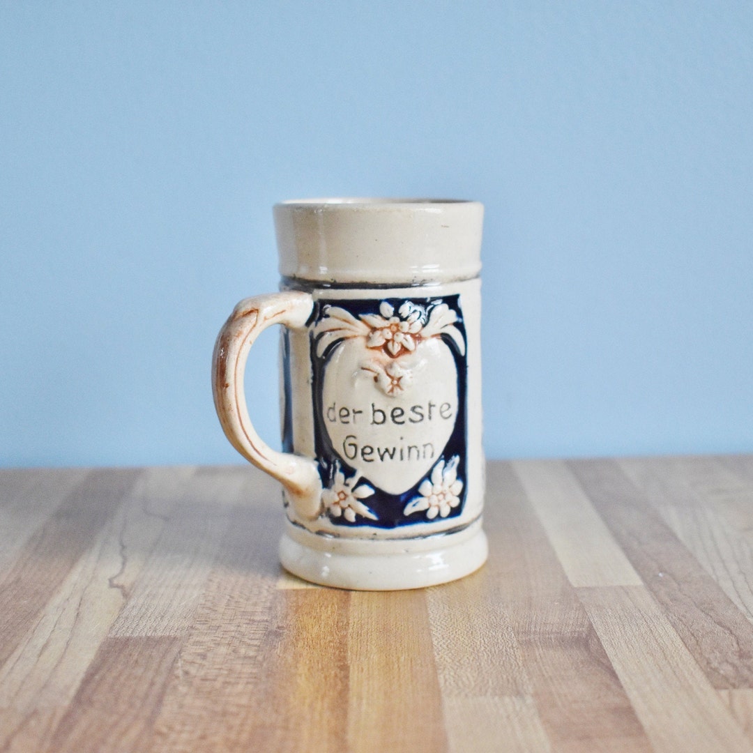 Vintage German Mug - Painted Pottery Stein - Etsy