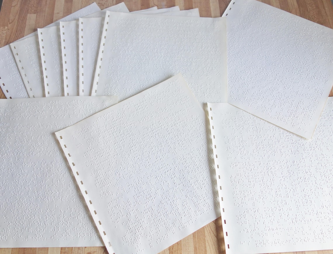10 Braille Pages - Large Vintage Double-sided Papers - Etsy