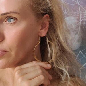 Large Gold Hoops / Big Hoops / Golden / Spiral / Boho / Rustic ...