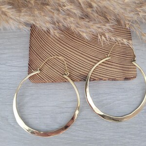 Large Gold Hoops / Big Hoops / Golden / Spiral / Boho / Rustic ...
