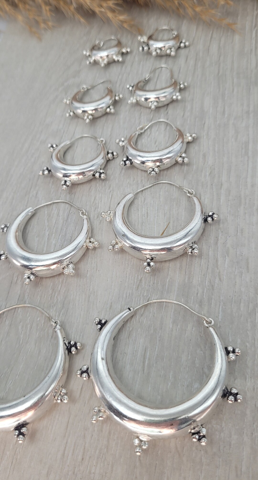 Silver Chunky Lightweight Hoops / Small Hoops / Large Earrings / Gypsy ...