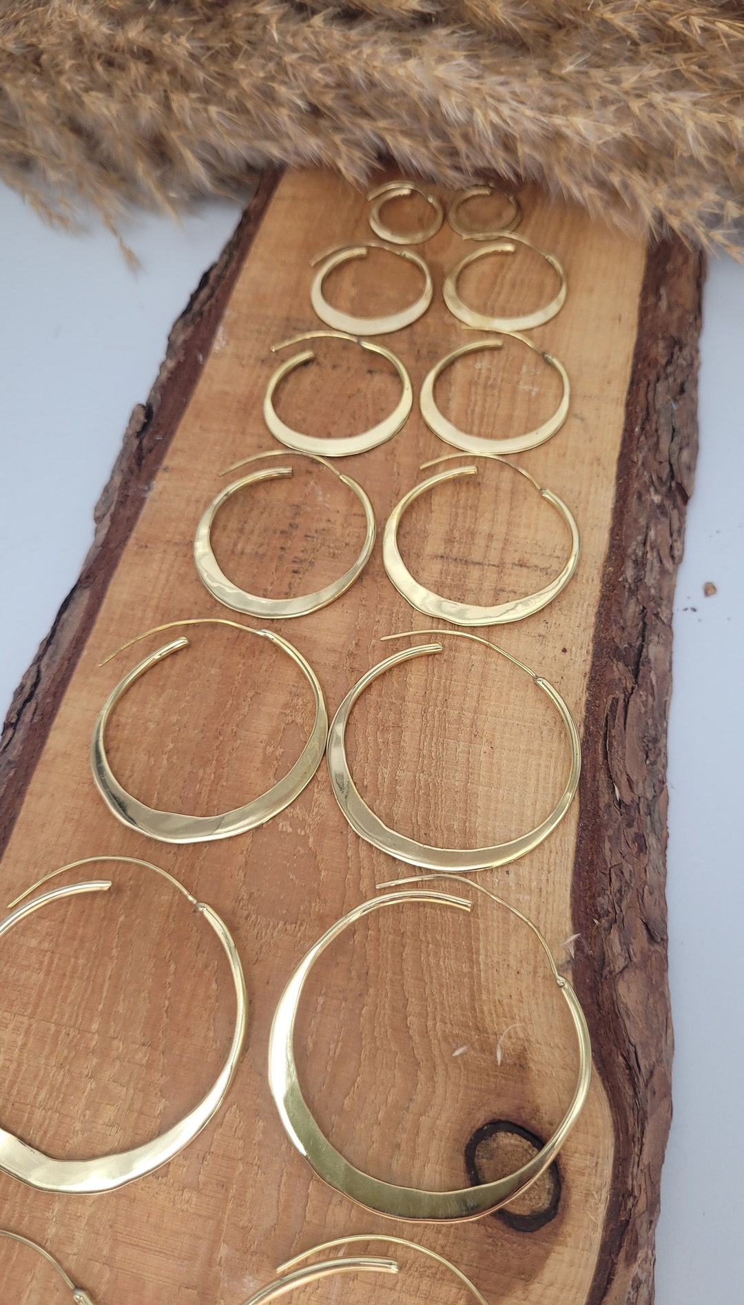 Brass Hammered Hoops / Hoop Earrings / Small Hoops / Large Hoops ...
