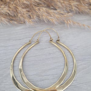 Large Gold Hoops / Big Hoops / Golden / Spiral / Boho / Rustic ...