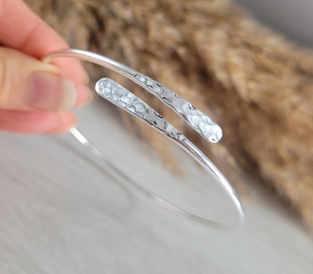 Silver Upper Arm Bracelet / Cuff / Top Arm Band / Hammered Jewellery ...