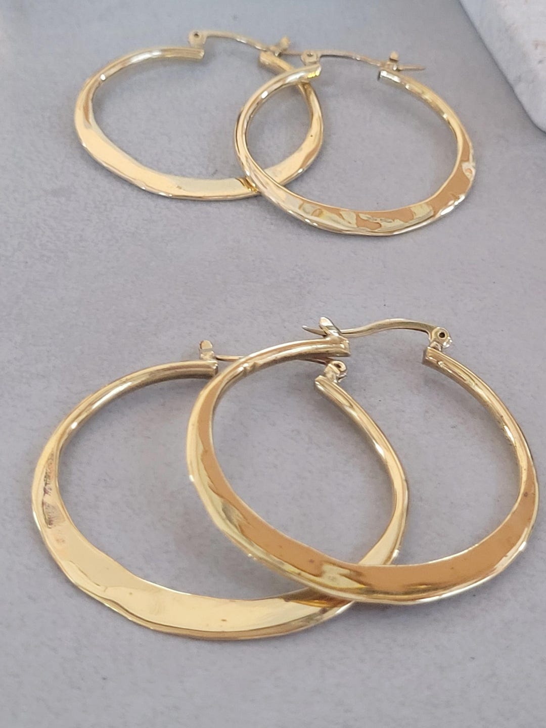 Hammered Brass Hoop Earrings, Lightweight Nickel-free Hoops - Etsy