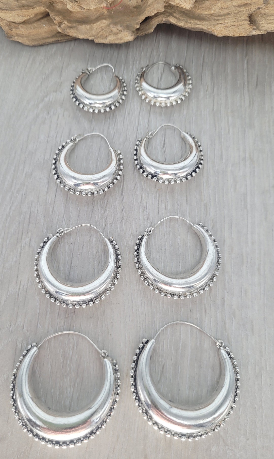Silver Chunky Lightweight Hoops / Small Hoops / Large Earrings / Gypsy ...