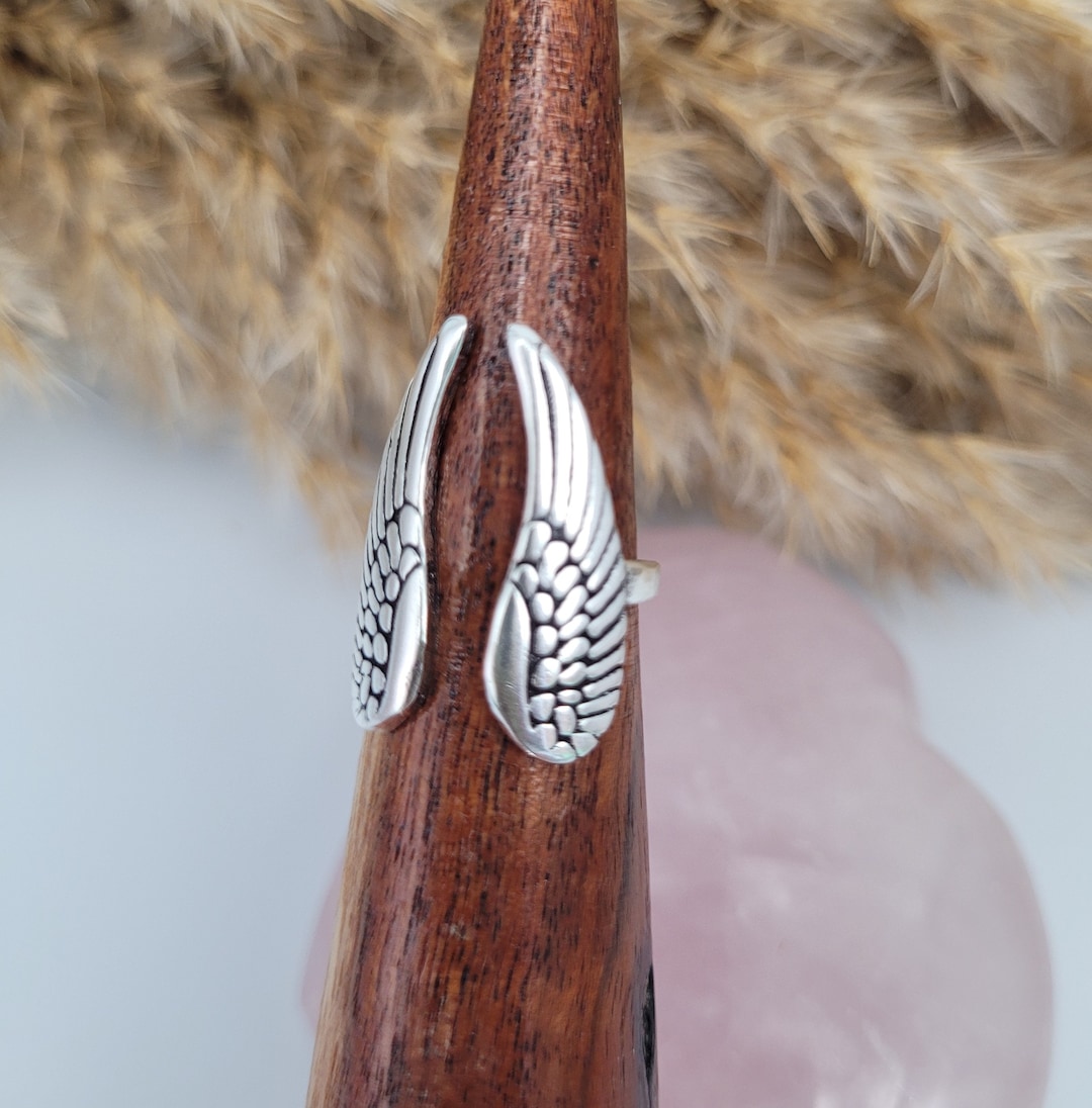 Silver Angel Wing Ring / Bereavement Gift / Silver Jewellery / Hippie ...
