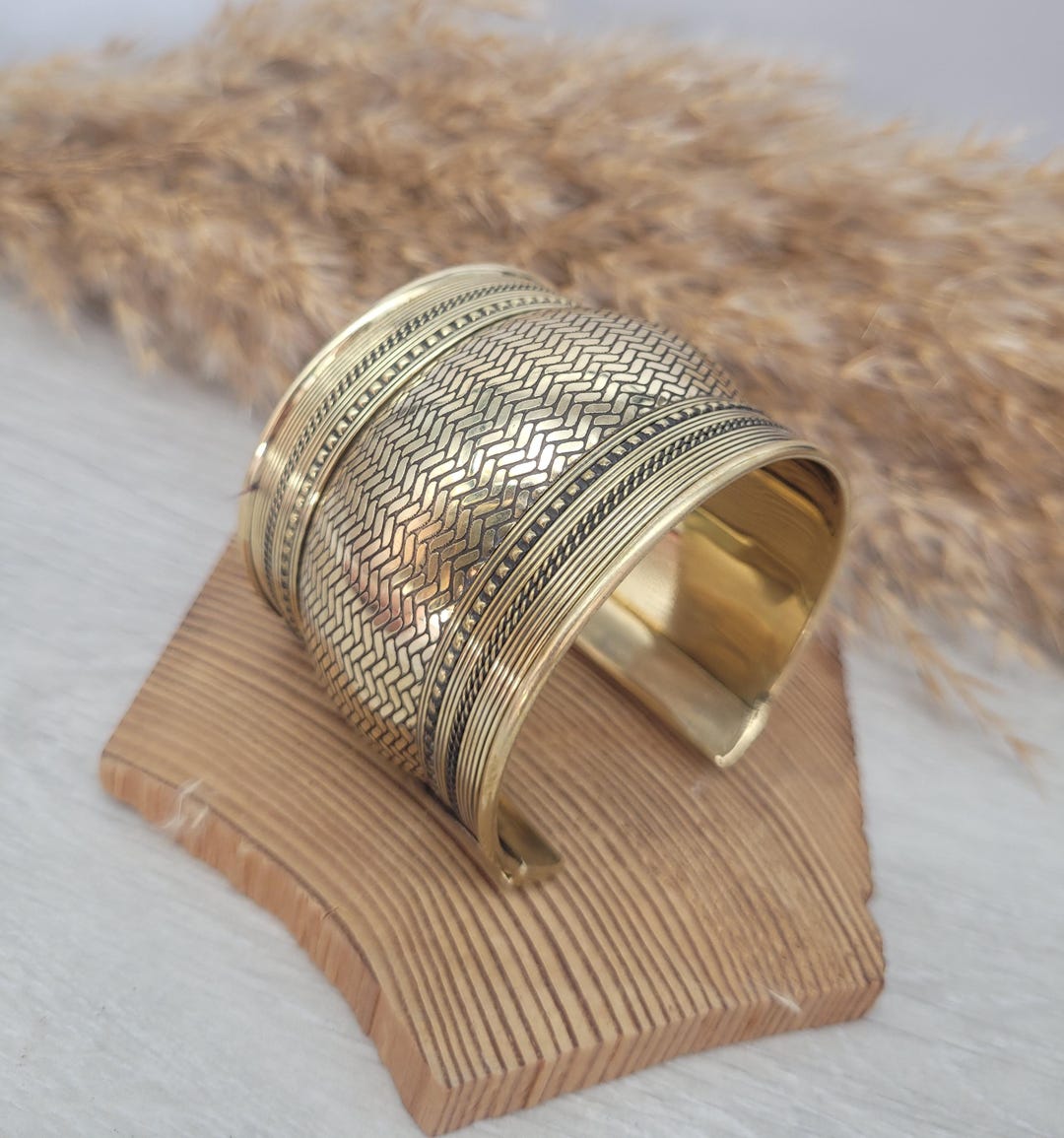 Large Gold Detailed Cuff Bracelet / Gold Bracele / Cuff Bracelet ...