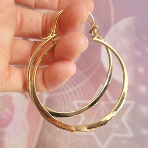 Large Gold Hoops / Big Hoops / Golden / Spiral / Boho / Rustic ...