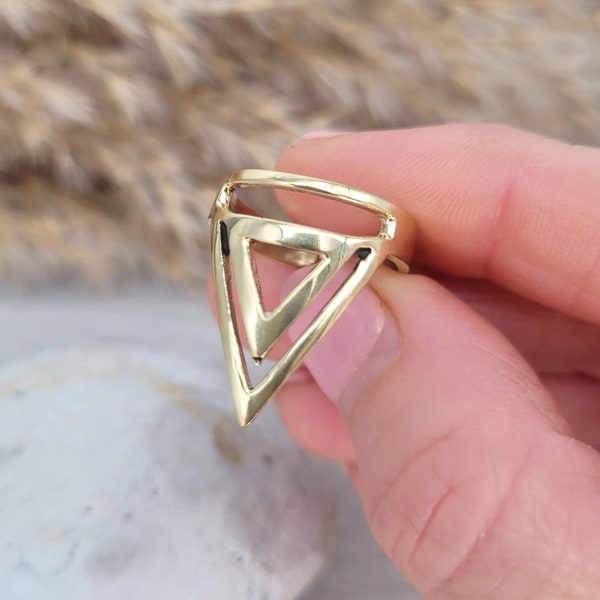 Triangle Ring - Etsy UK