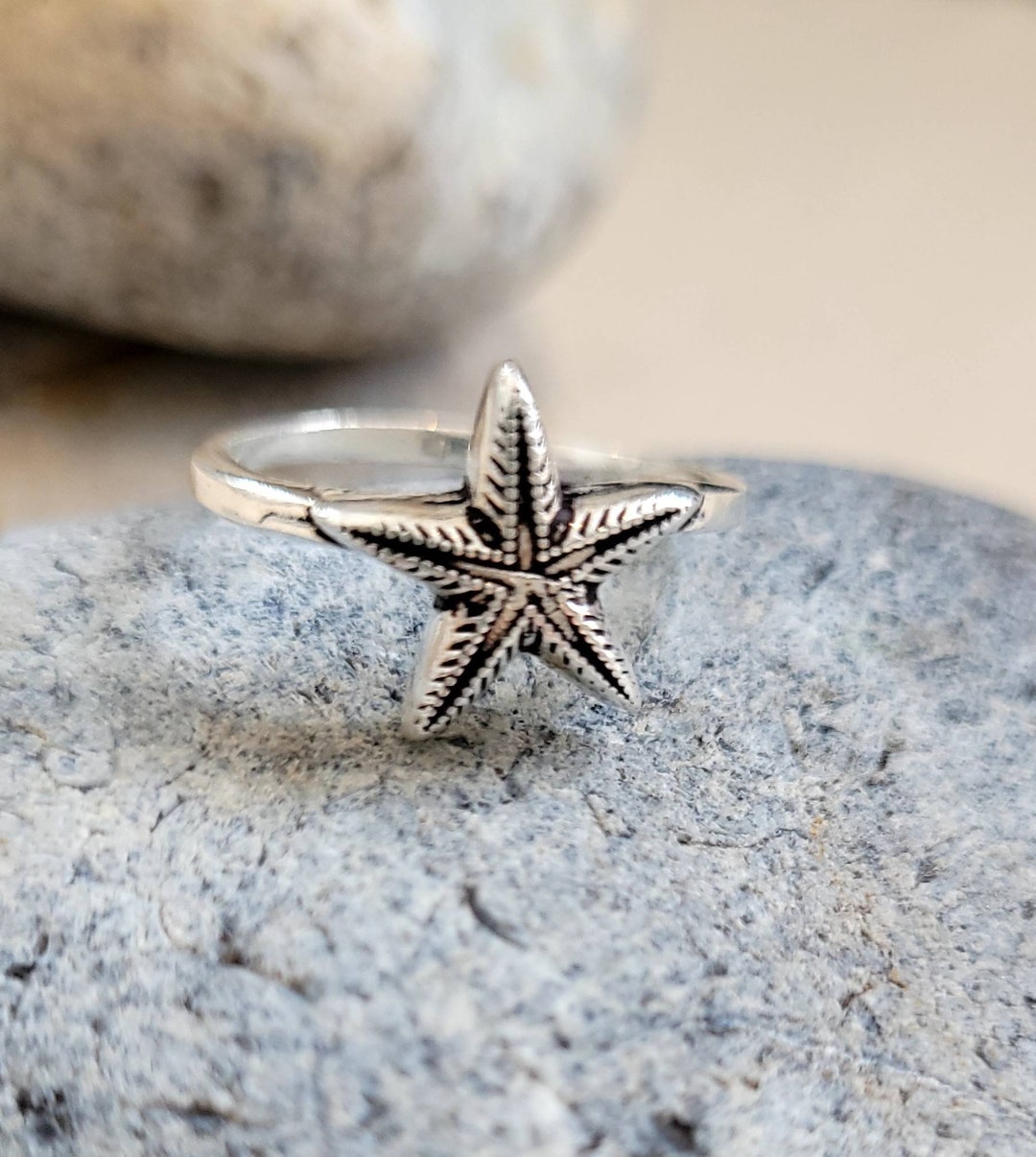 Silver Starfish Ring,silver Ring,rings,silver Jewellery,sea Ring,gift ...