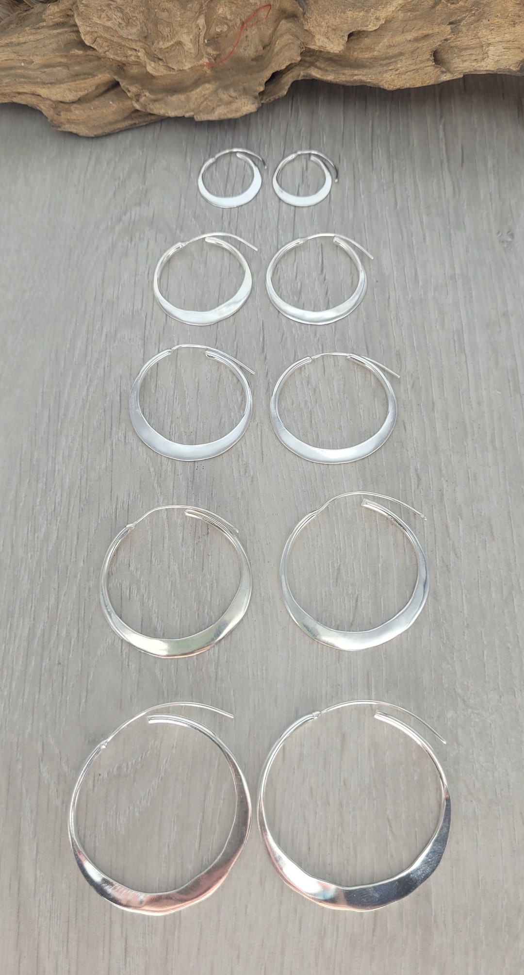 Silver Hammered Hoops / Hoop Earrings / Small Hoops / Large Hoops ...