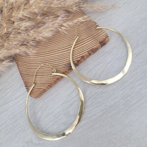 Large Gold Hoops / Big Hoops / Golden / Spiral / Boho / Rustic ...