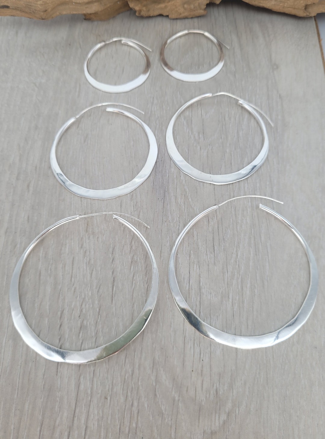 Silver Hammered Hoops / Hoop Earrings / Small Hoops / Large Hoops ...