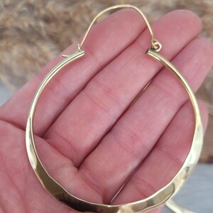 Large Gold Hoops / Big Hoops / Golden / Spiral / Boho / Rustic ...