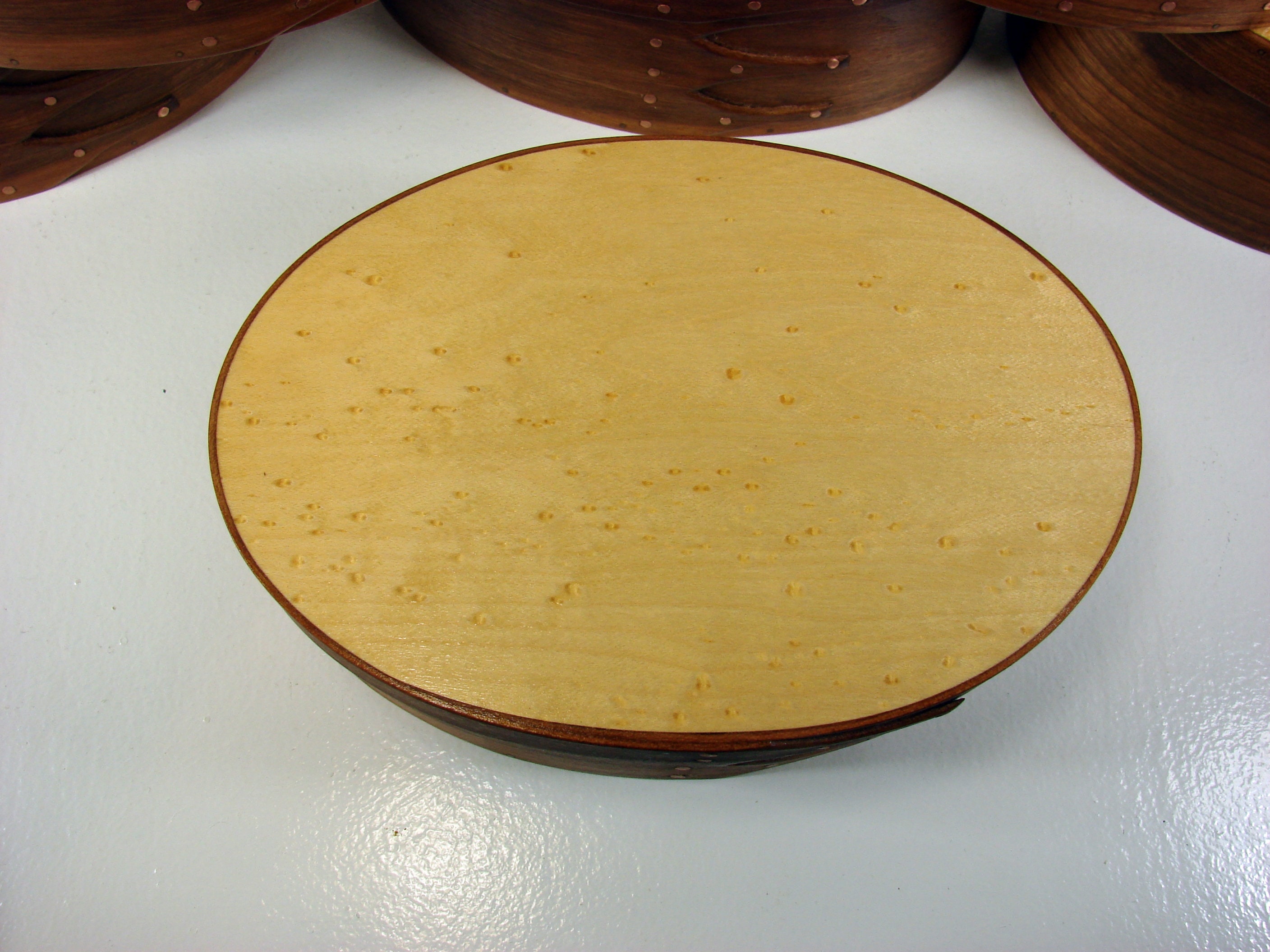 Shaker Oval Box - Size #4 - American Cherry With Figured Maple Top - Etsy