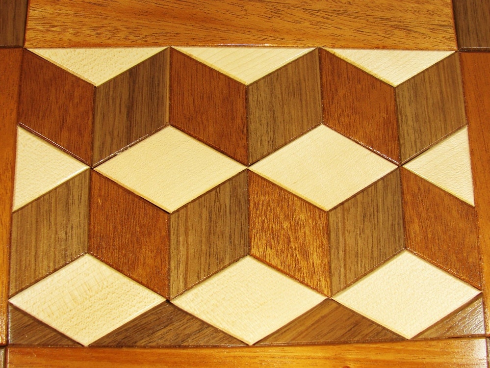 Quilt-top Keepsake Box - African Mahogany With Rock Maple and Black ...
