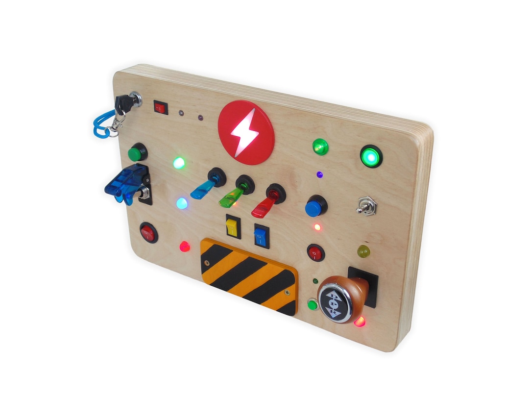 Mission Control Panel for Toddler Busy Board LED Light Toy Switch Box ...