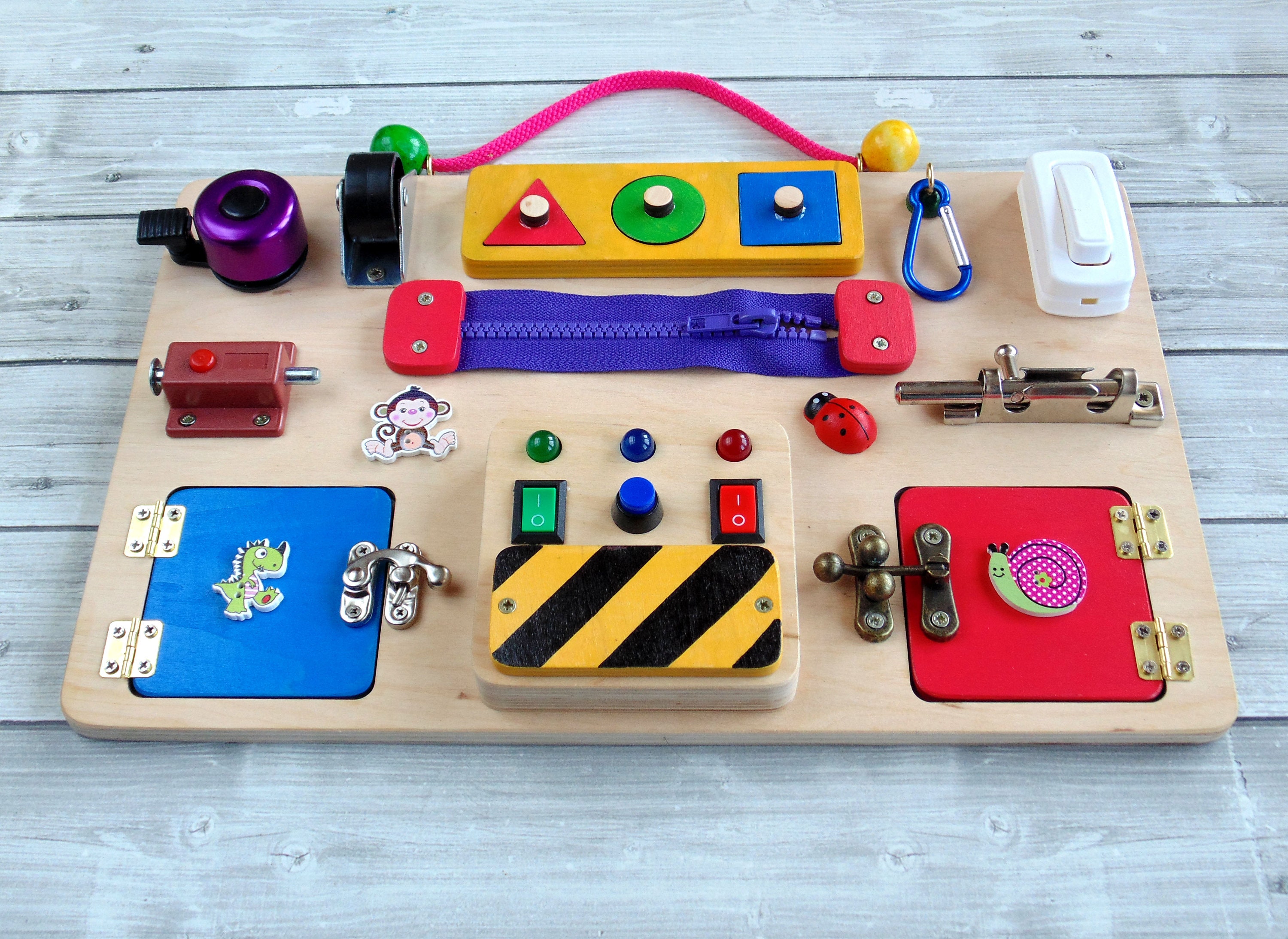 Travel Busy Board for a Toddler With Shape Sorter - Travel Toddler Toy ...