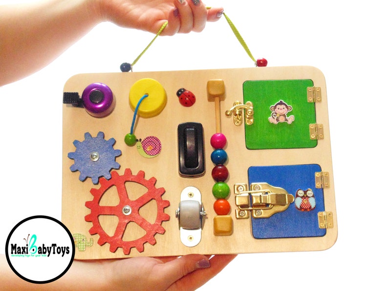 Baby Busy Board Toddler Activity Board Sensory Board Travel | Etsy