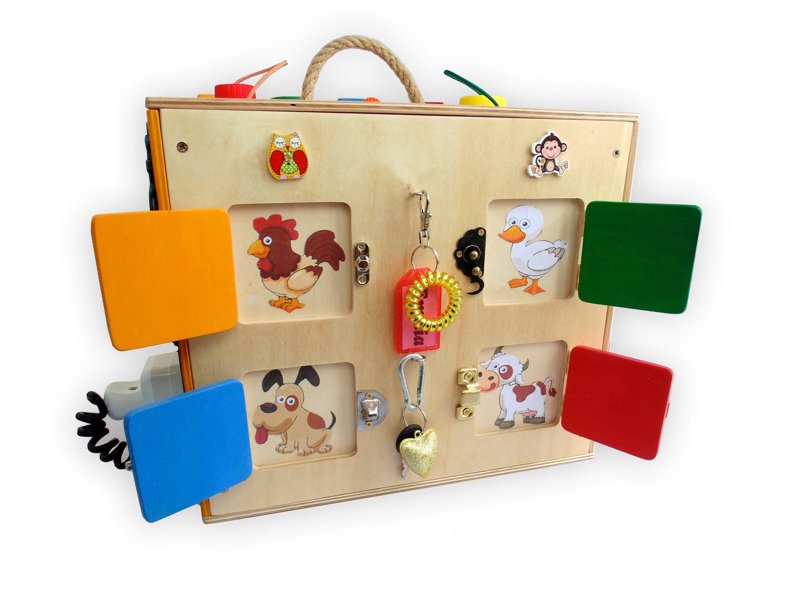 Customized Toddler Busy Box Baby Busy Board Wooden Toy - Etsy