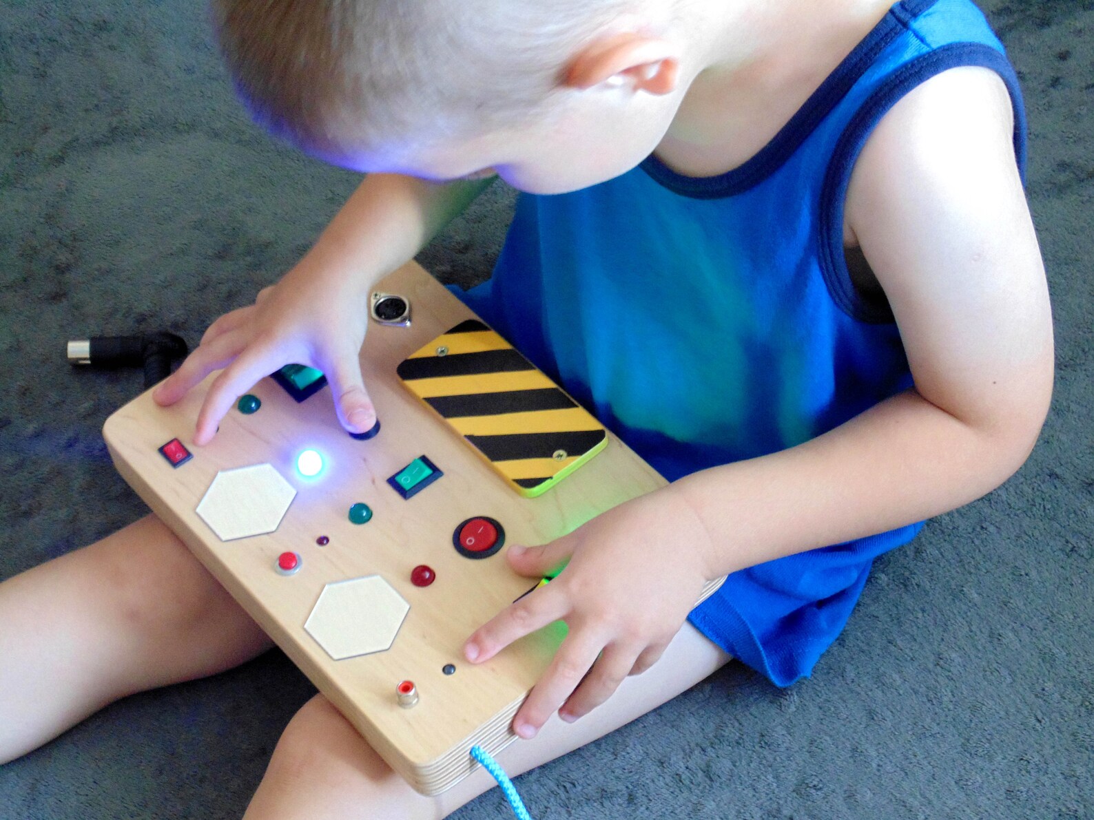 Busy Board for Toddler Custom LED Light Toy Switch Box Kids Control ...
