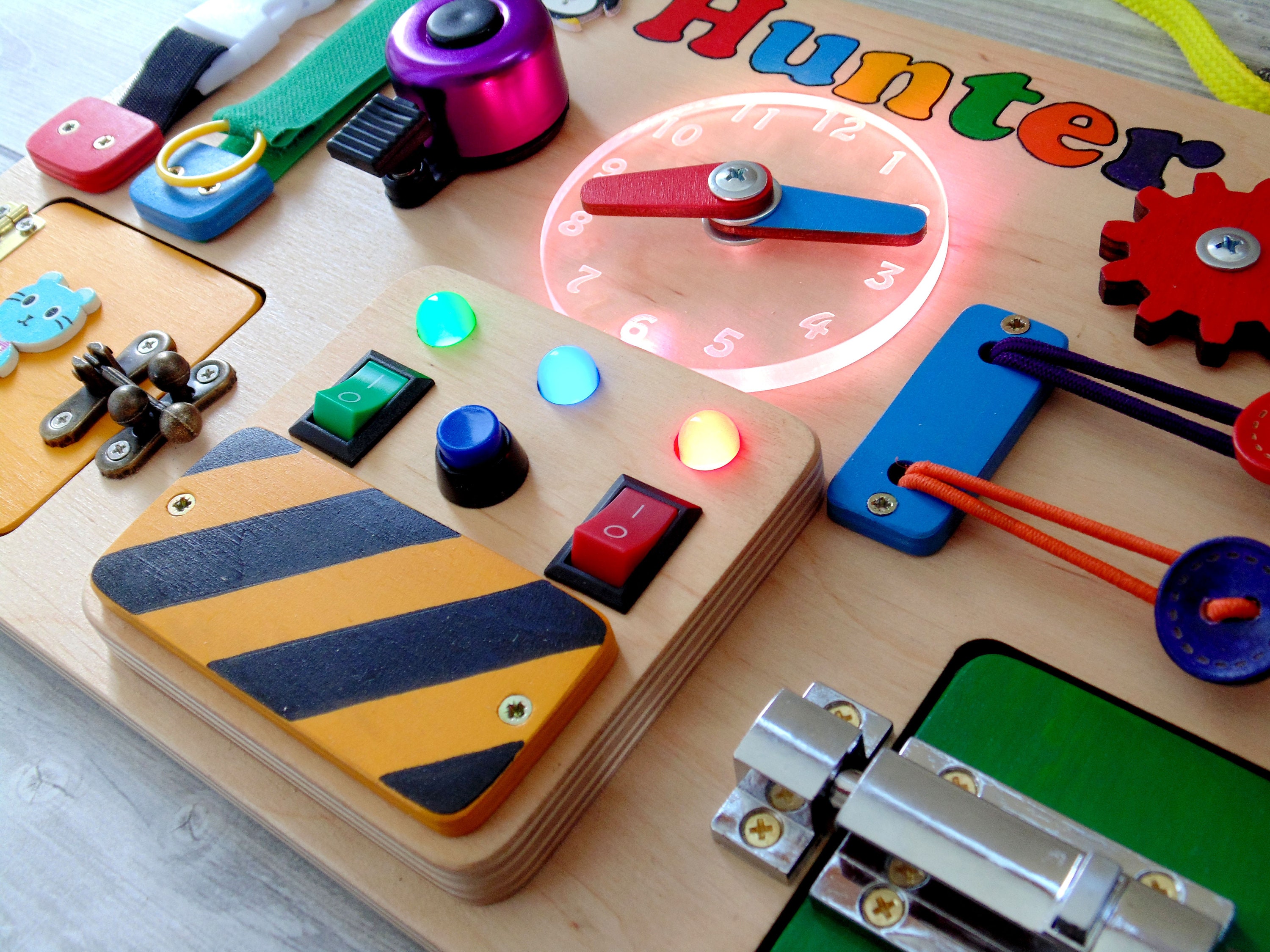 Personalized toddler Busy Board baby Montessori toy toddler | Etsy