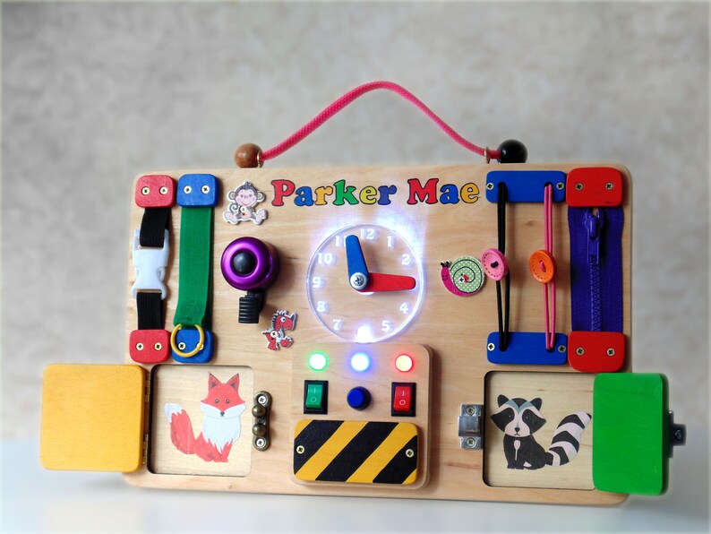 Personalized Busy Board for Toddlers With LED Lights Sensory | Etsy