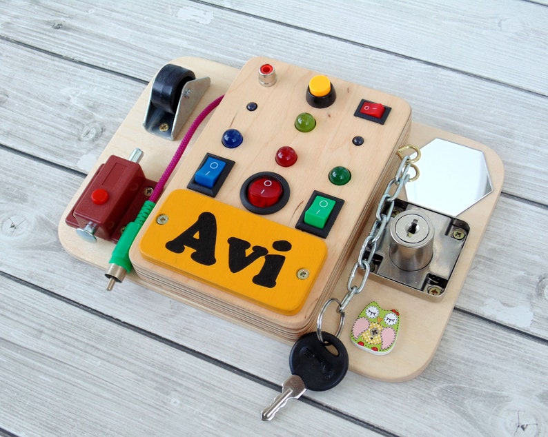 Travel Busy Board With Leds Wooden LED Light Toy Spaceship - Etsy