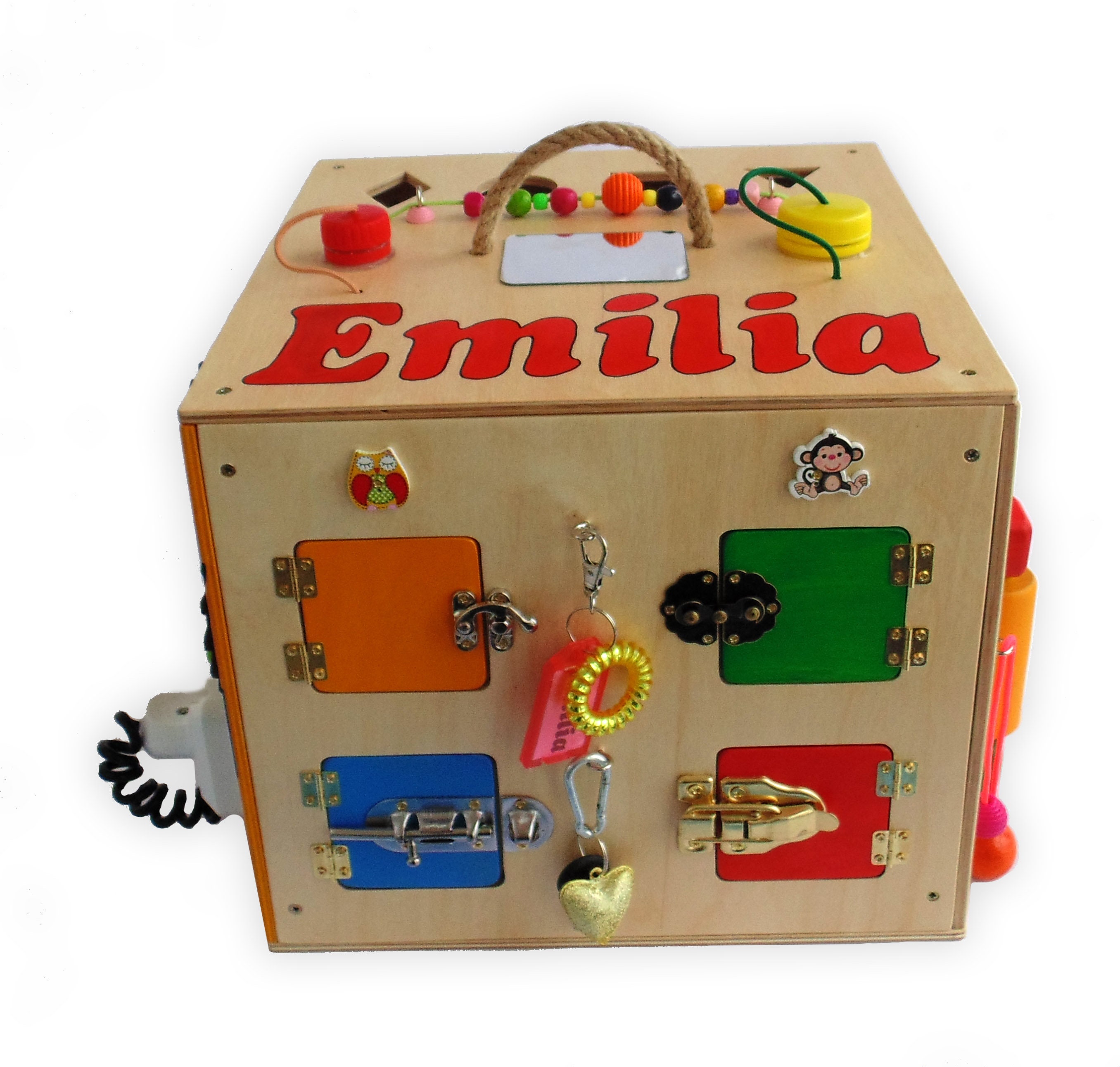 Customized Toddler Busy Box Baby Busy Board Wooden Toy - Etsy