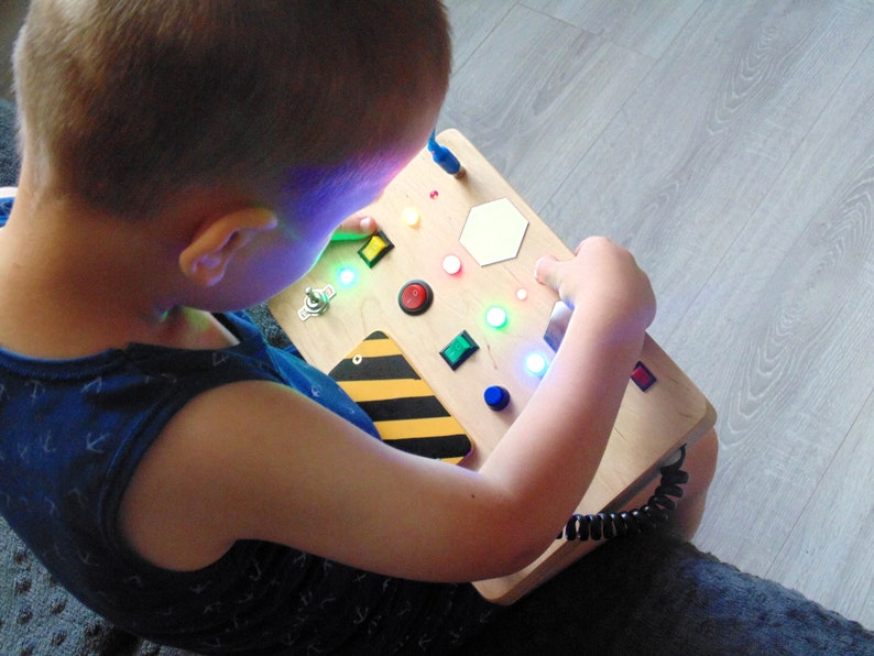 Busy board for toddler Custom LED light toy Switch box Kids | Etsy