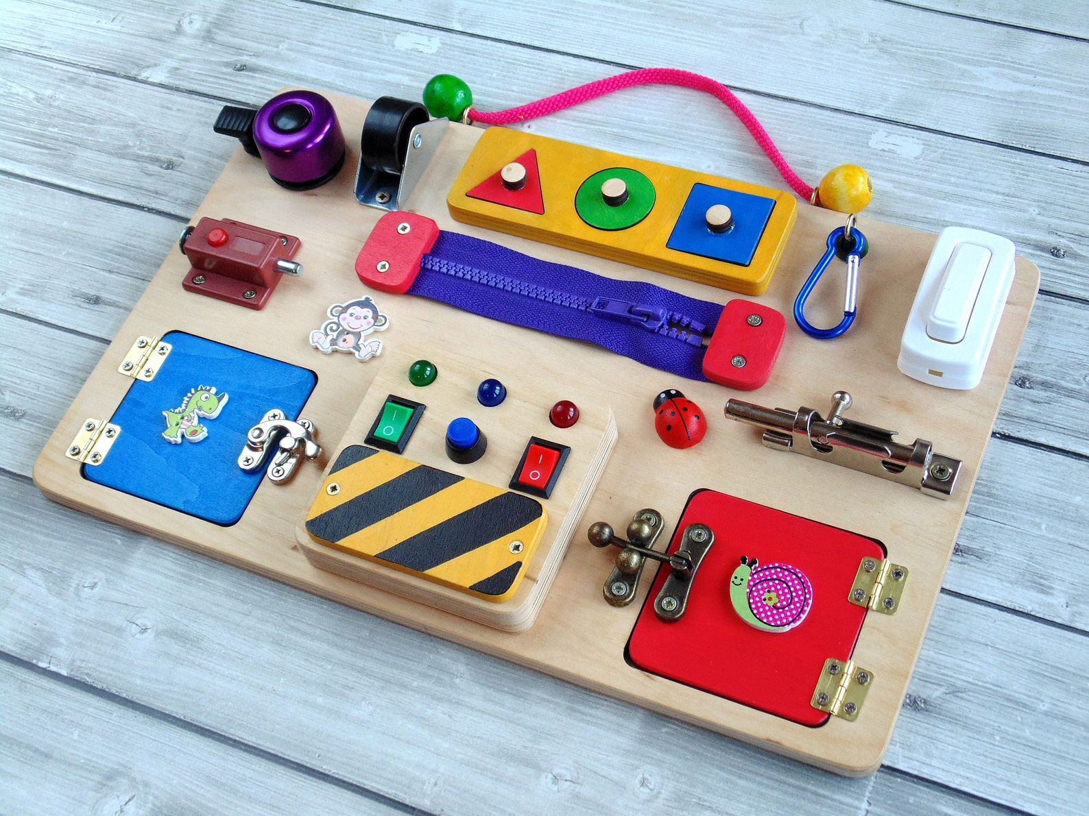 Travel Busy Board for a Toddler With Shape Sorter - Travel Toddler Toy ...